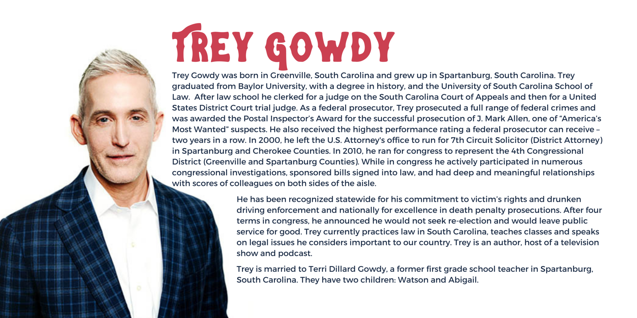 Red, White, & Bluegrass: An Evening with Trey Gowdy - James Madison ...